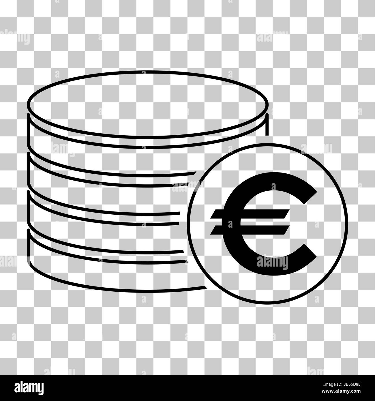 Euro stack coin, flat icon money design, cash sign vector illustration ...