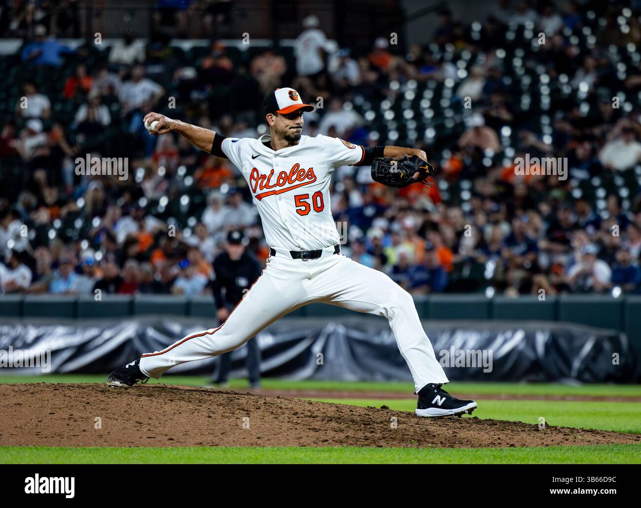 Baltimore Orioles pitcher Charlie Morton on the mound during a baseball ...