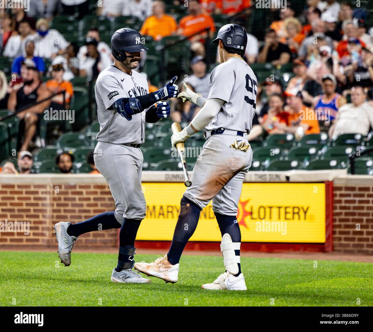 New York Yankees Austin Wells first bumps Olswaldo Cabrera after ...