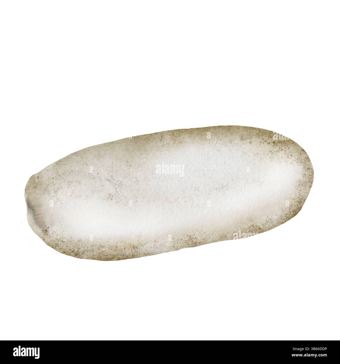 Stone watercolor illustration. Hand drawn sea rock on white background ...