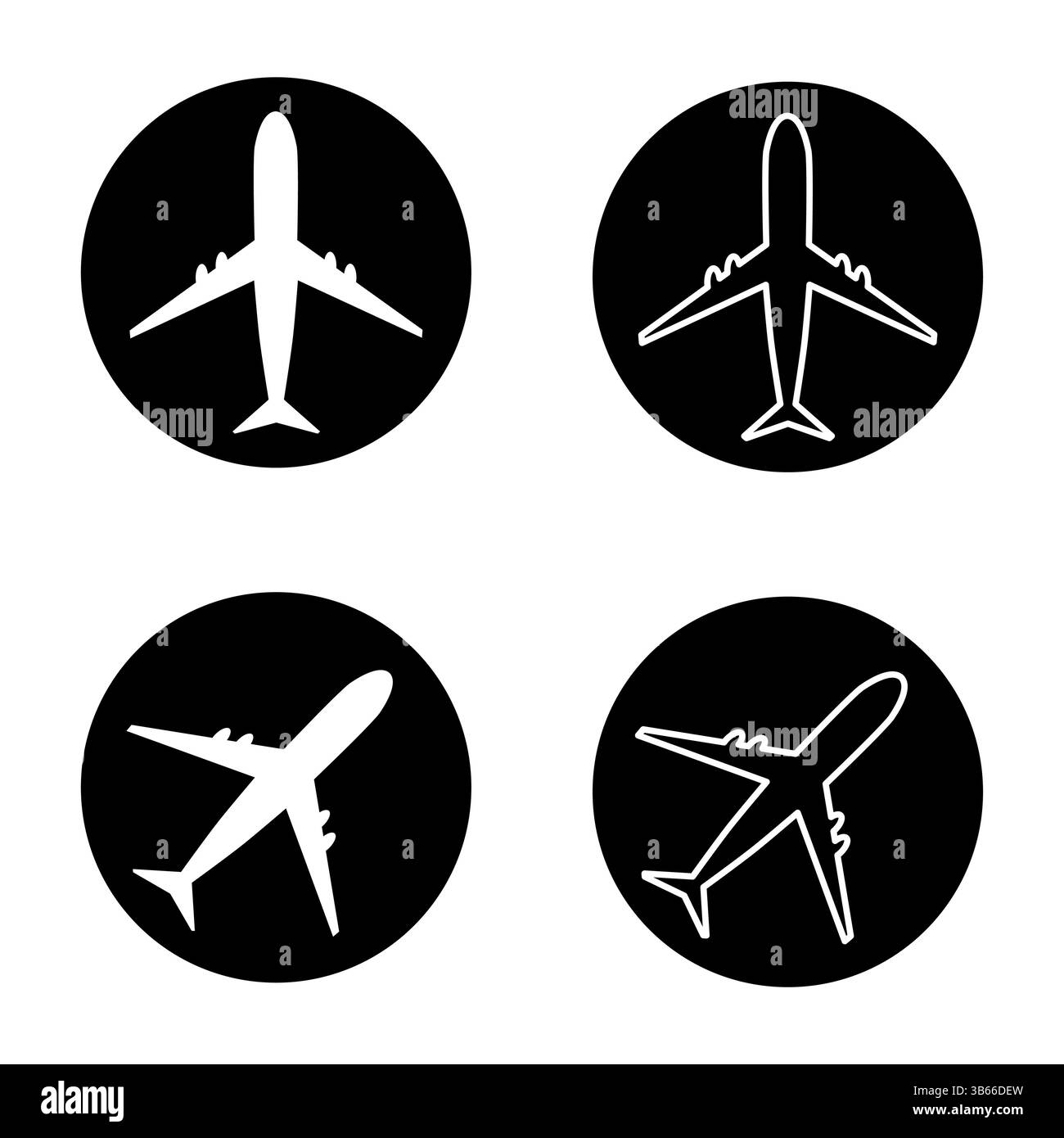 Set of Airplane travel symbol, plane design shape icon, aeroplane ...