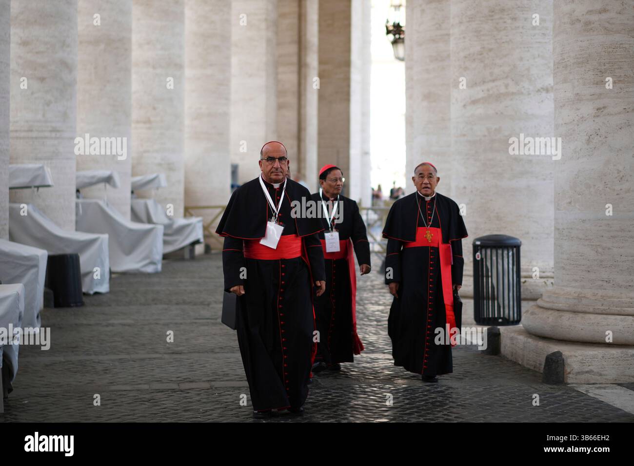 Cardinal Fernando Natalio ChomalÌ Garib, left, walks at the Vatican ...