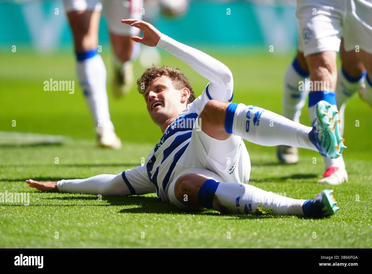 Queens Park Rangers' Nicolas Madsen celebrates scoring their side's ...