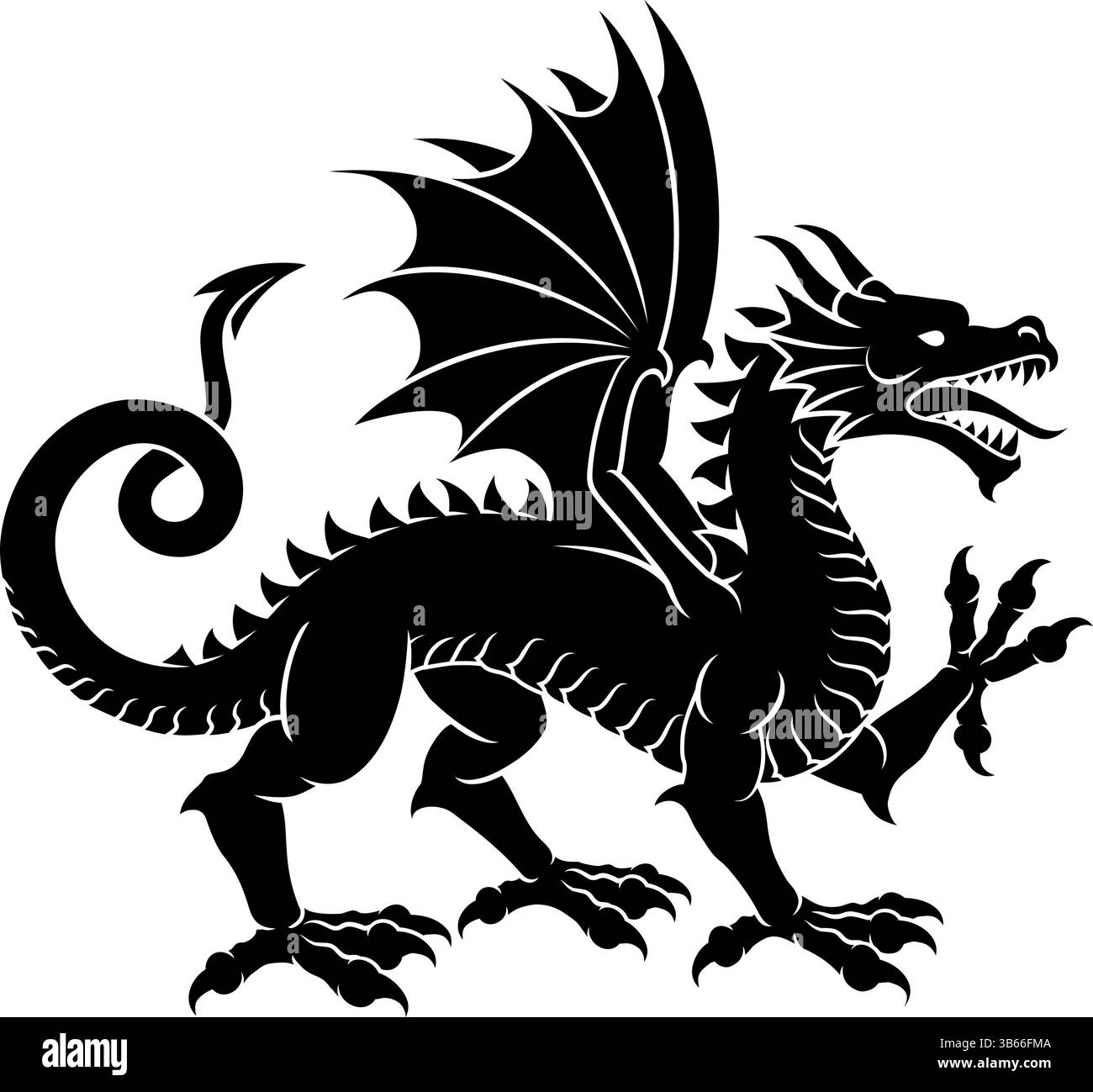 Heraldry Dragon Heraldic Coat of Arms Animal Stock Vector Image & Art ...
