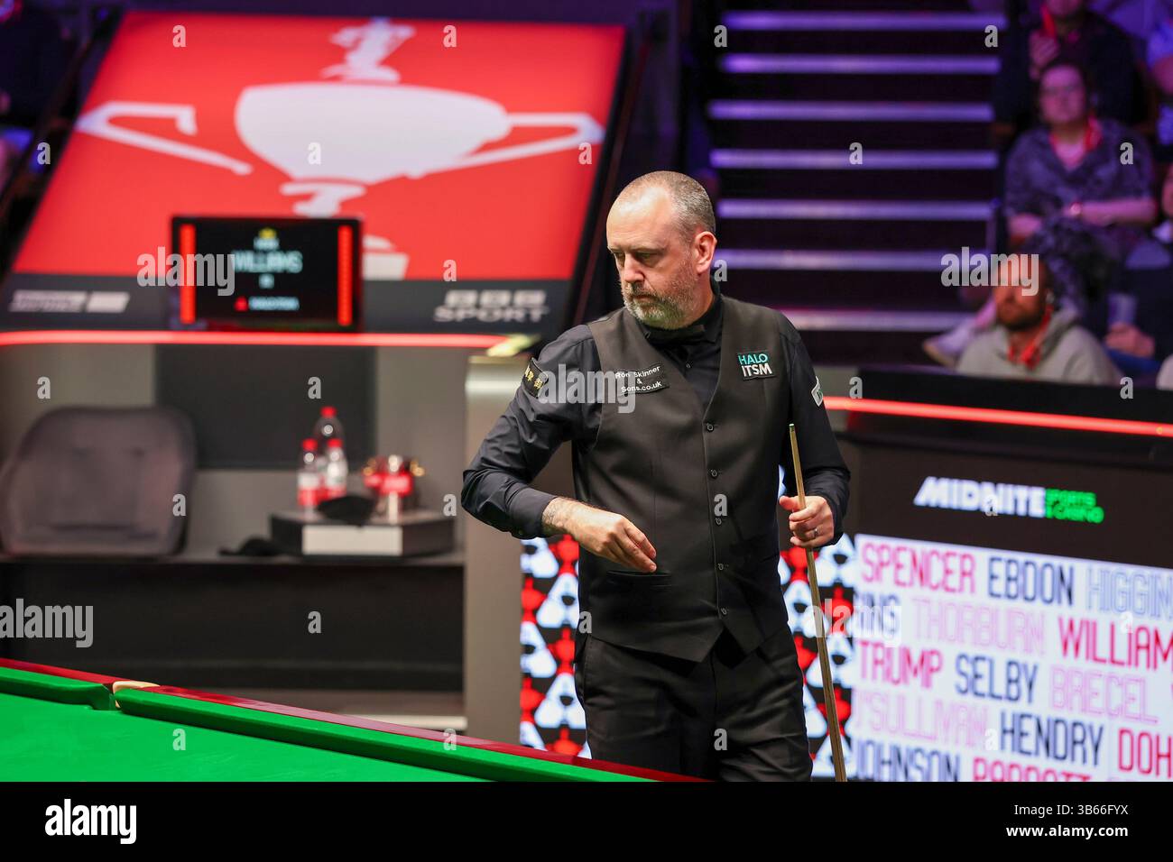 Sheffield, UK. 03rd May, 2025. Mark Williams of Wales looks at a shot ...