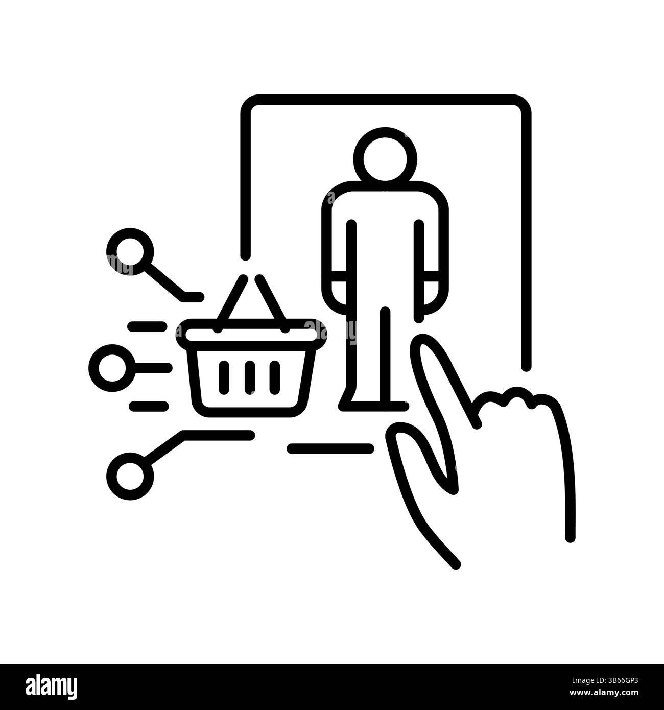Customer behavior analytics black line icon for digital and print ...