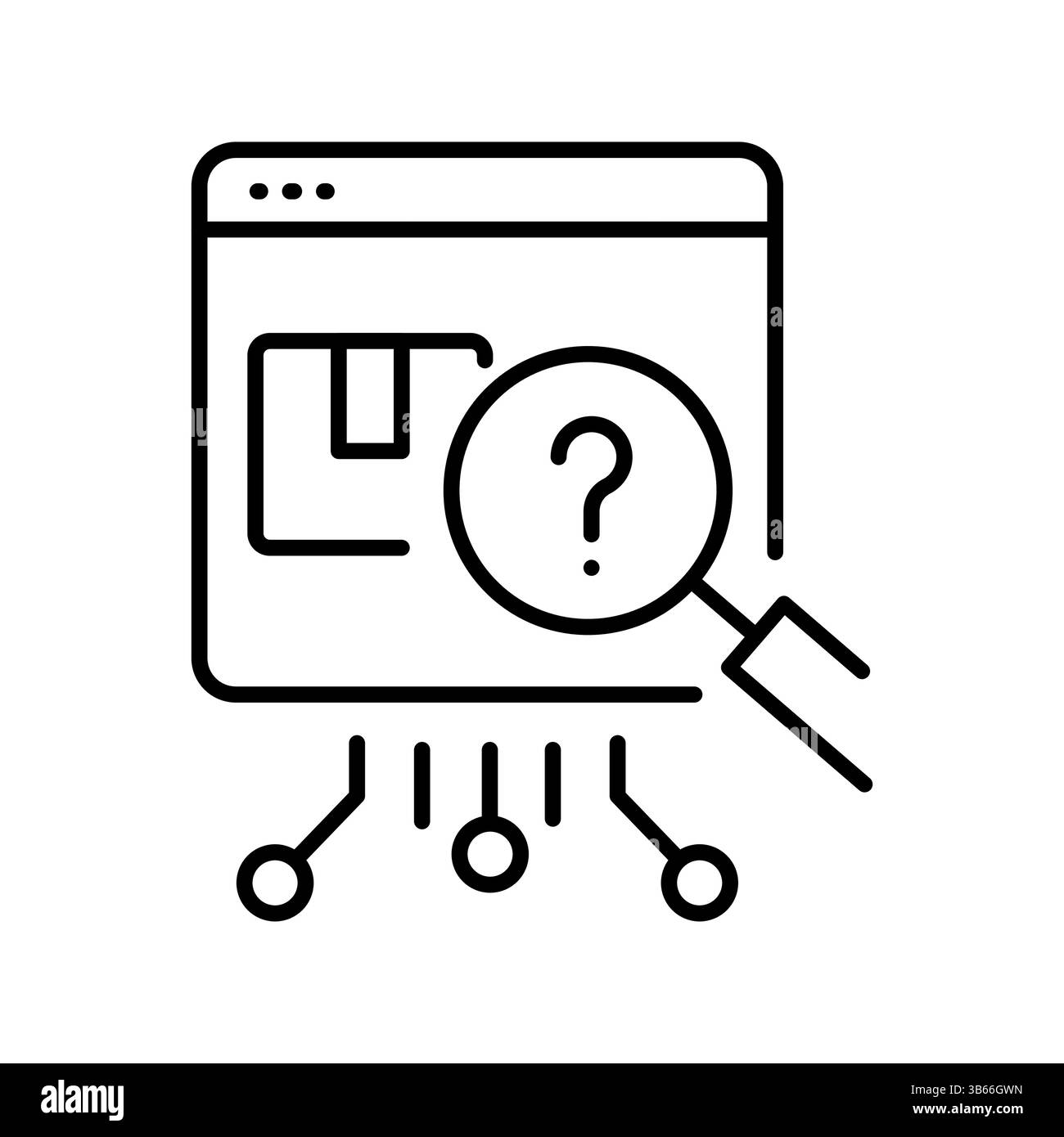 Demand forecasting black line icon for digital and print projects ...