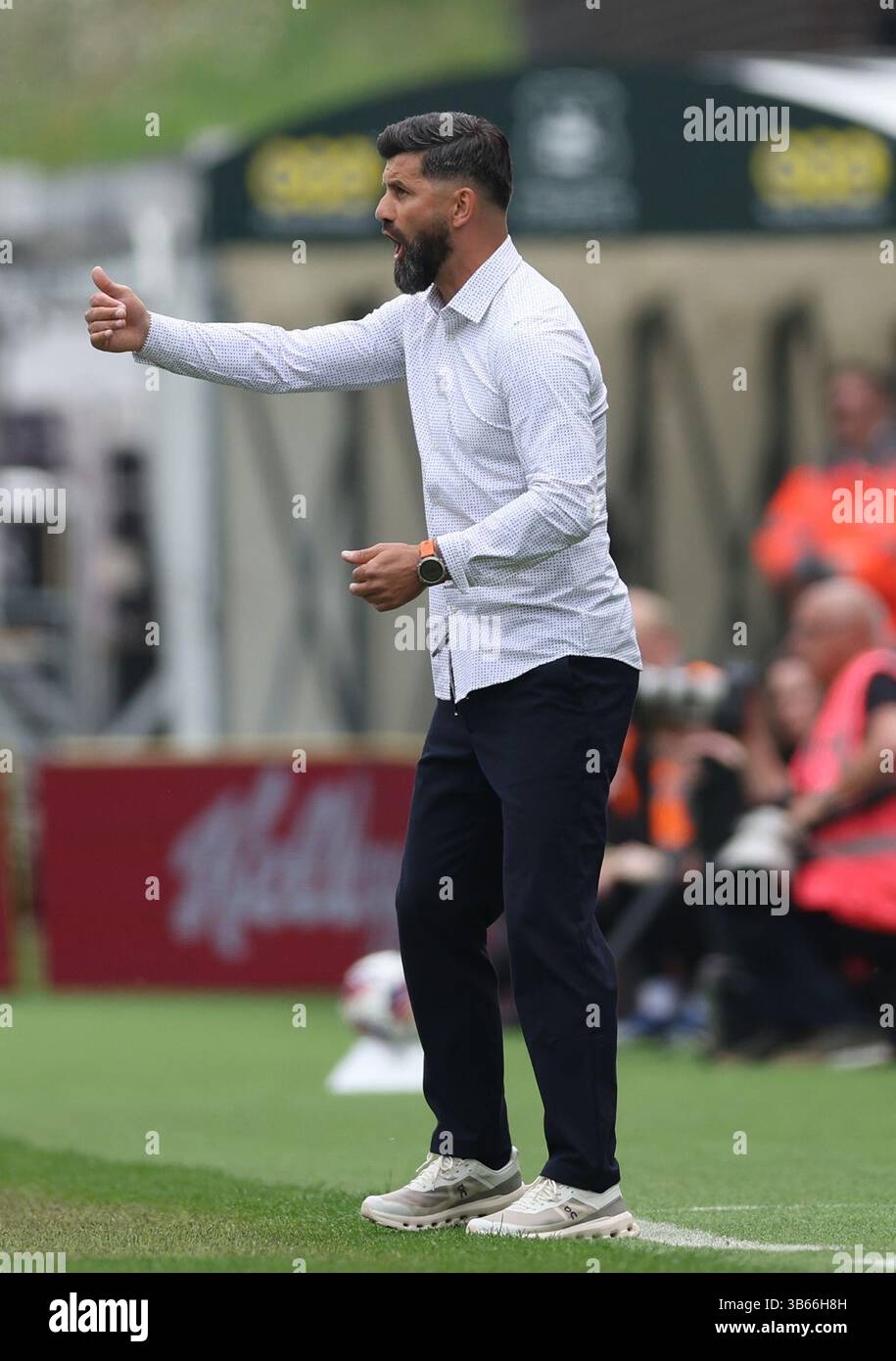 Plymouth Argyle manager Miron Muslic on the touchline during the Sky ...