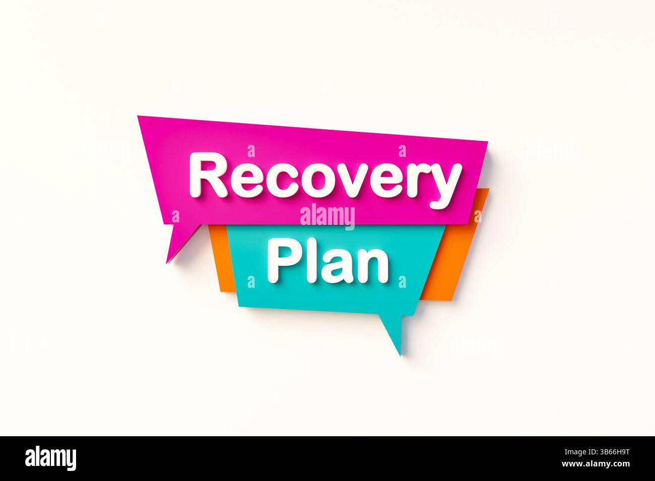 Recovery plan Recovery plan. Speech bubble in orange, blue, purple and ...