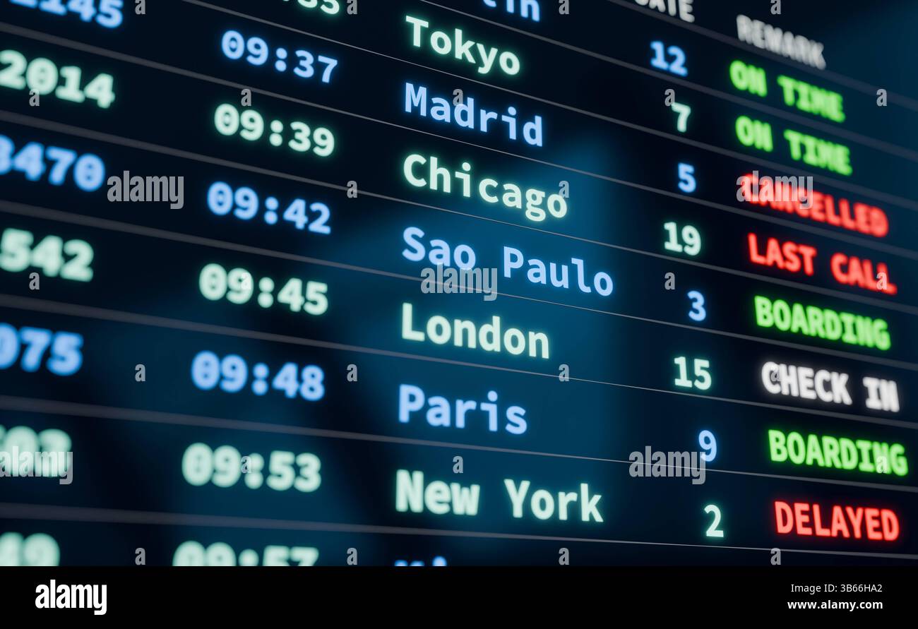 Arrival departure board. Arrival departure board. Flights check in ...