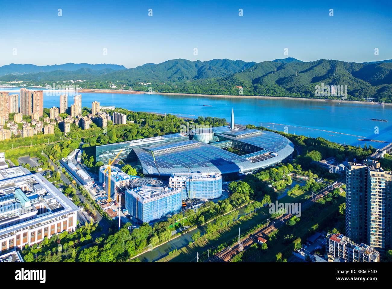 Aerial view of Zhijiang Industrial Park in Hangzhou Hi-Tech Zone, China ...