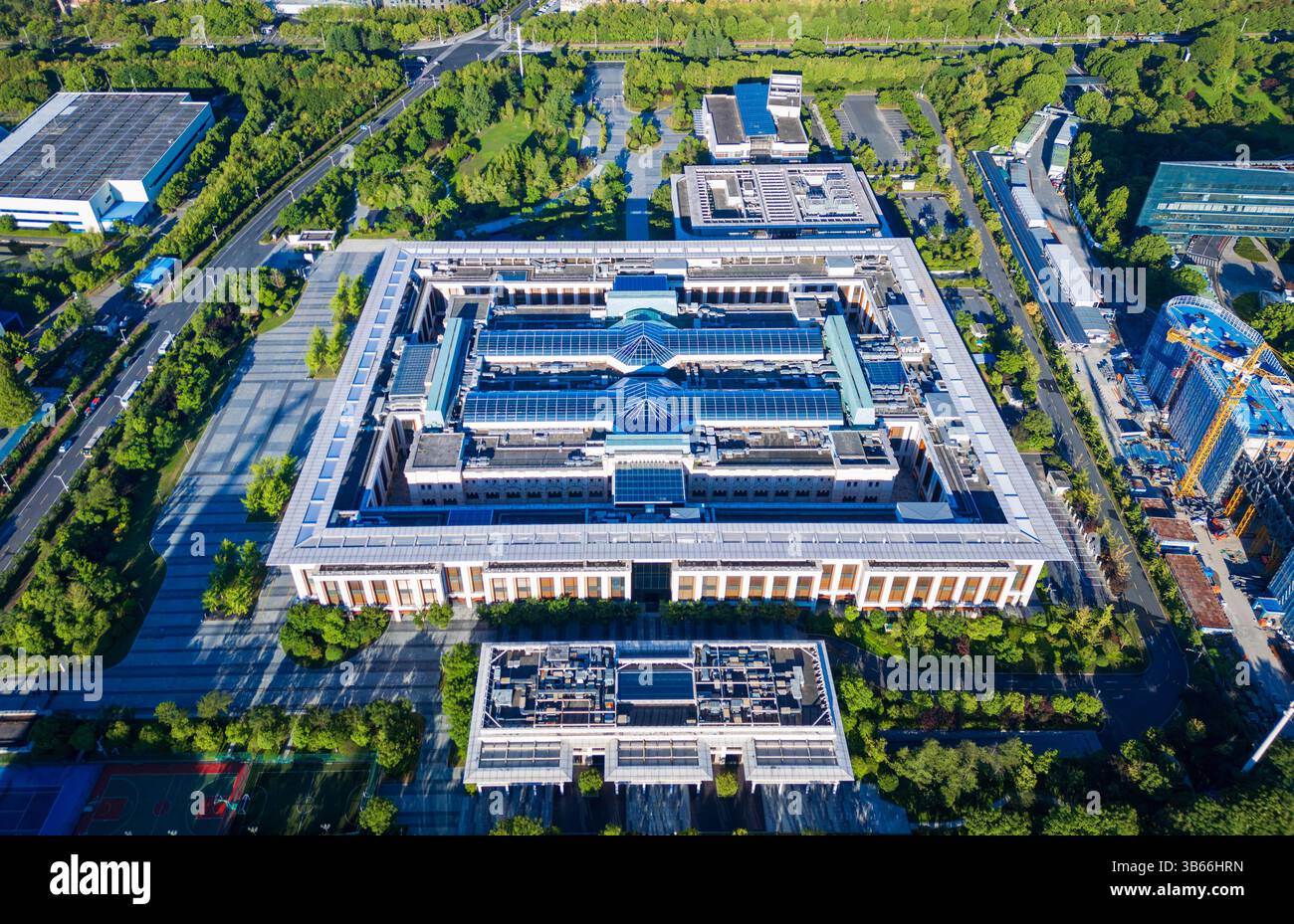 Aerial view of Zhijiang Industrial Park in Hangzhou Hi-Tech Zone, China ...