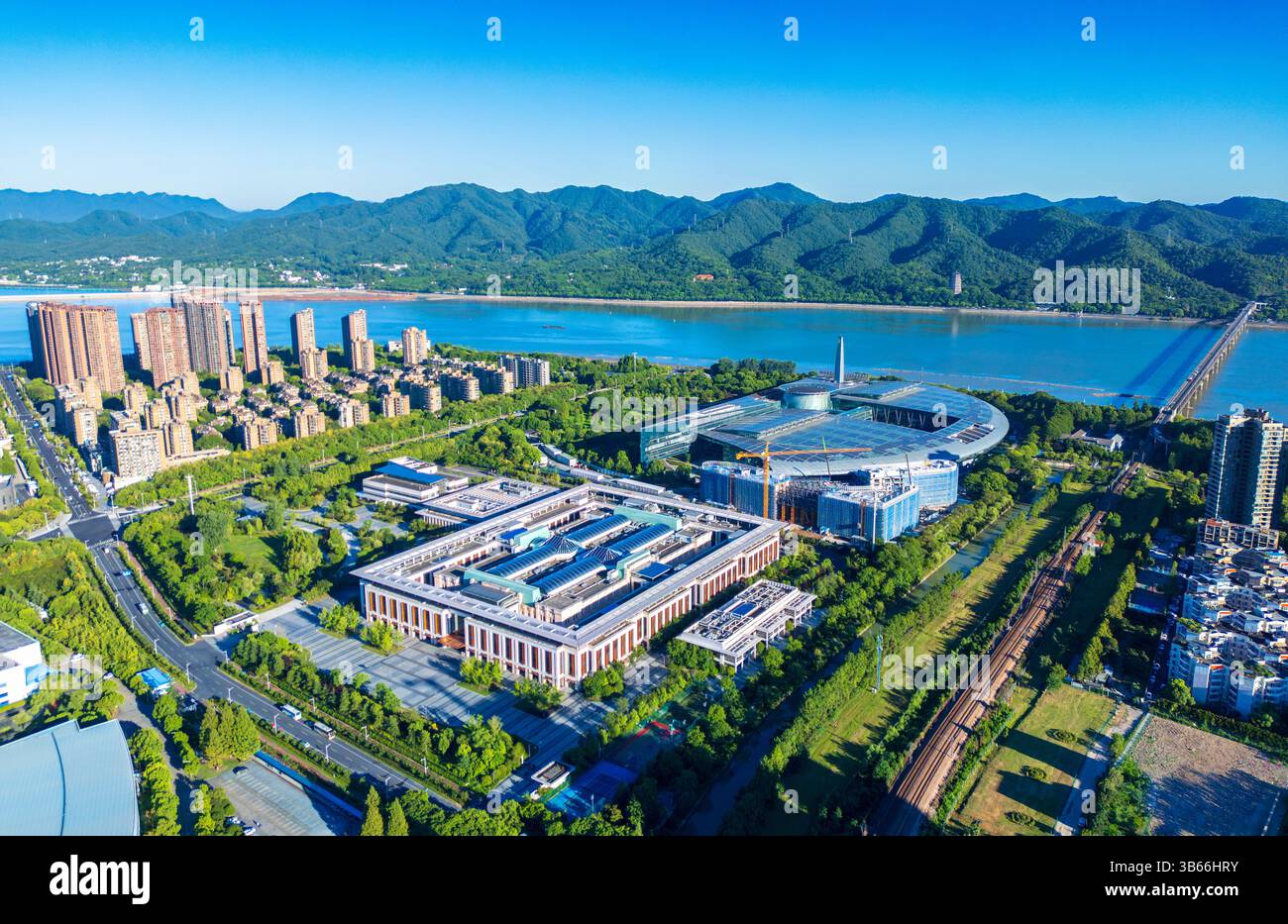 Aerial view of Zhijiang Industrial Park in Hangzhou Hi-Tech Zone, China ...