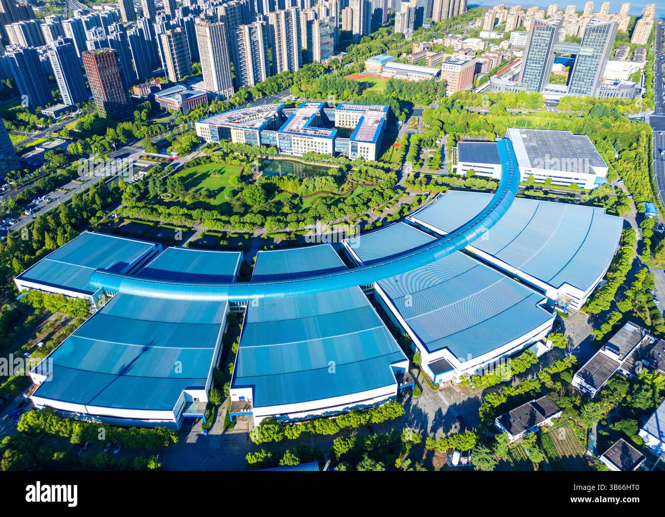 Aerial view of Zhijiang Industrial Park in Hangzhou Hi-Tech Zone, China ...