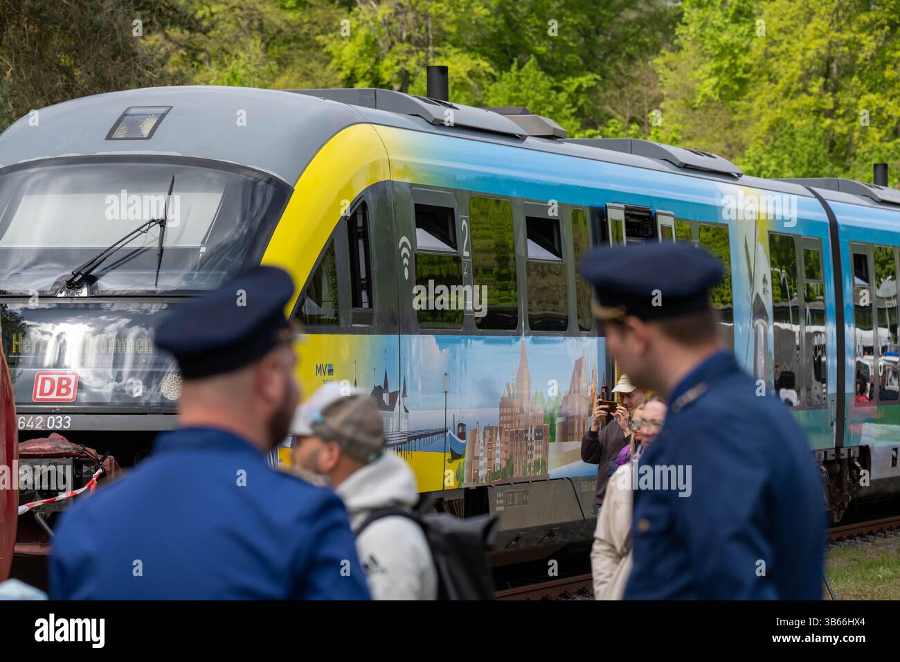 Heringsdorf, Germany. 03rd May, 2025. The Usedomer Bäderbahn is ...