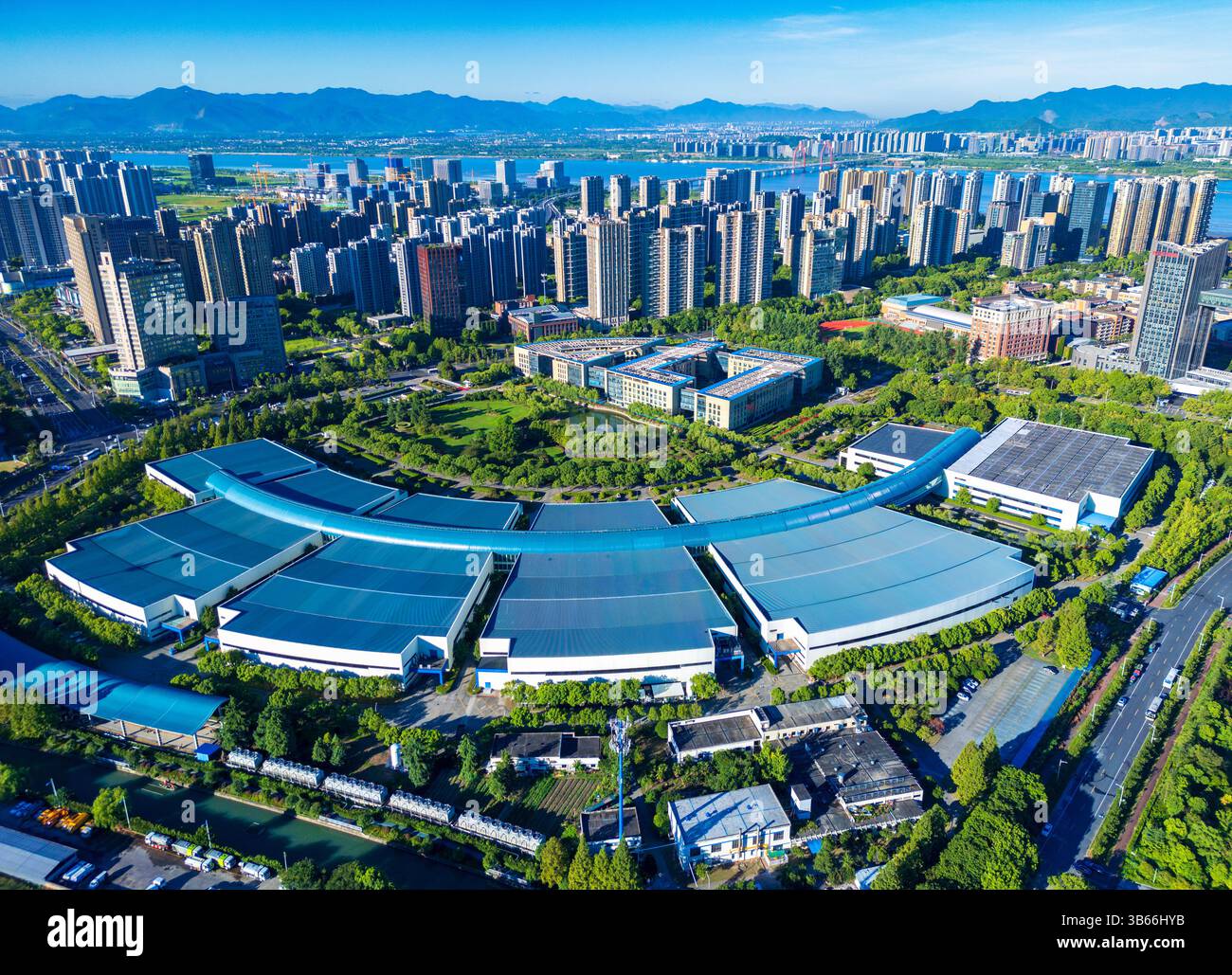 Aerial view of Zhijiang Industrial Park in Hangzhou Hi-Tech Zone, China ...