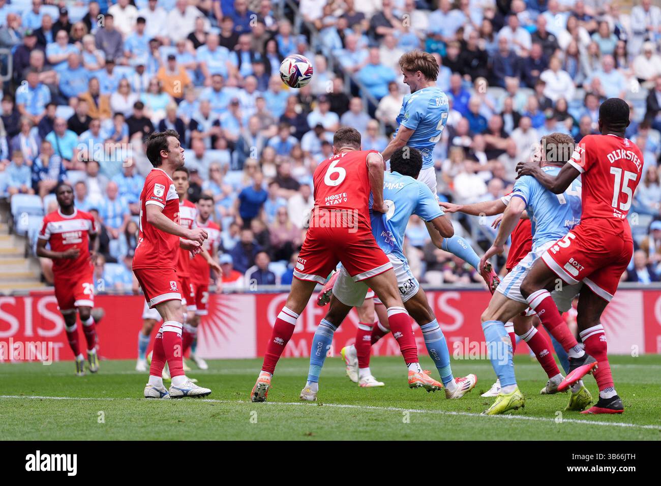 Coventry City's Jack Rudoni (centre right) scores their side's first ...