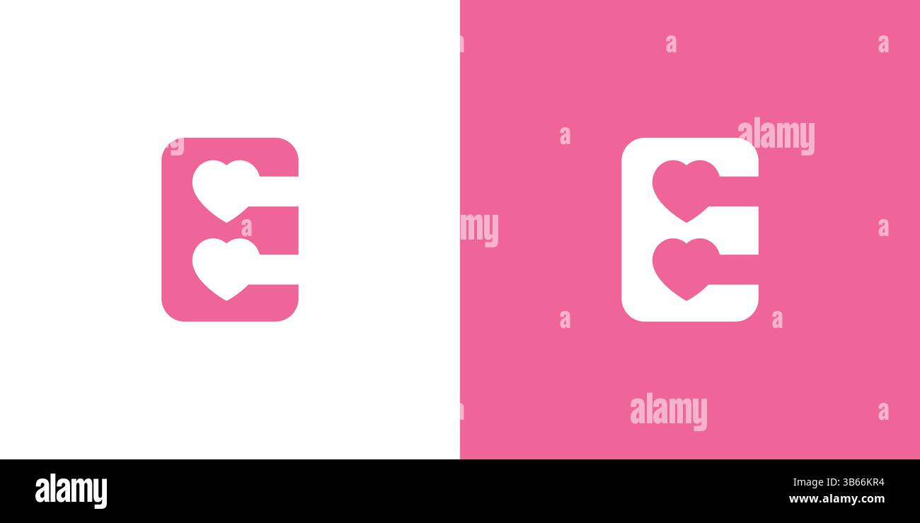 Unique and cute E love logo design Stock Vector Image & Art - Alamy