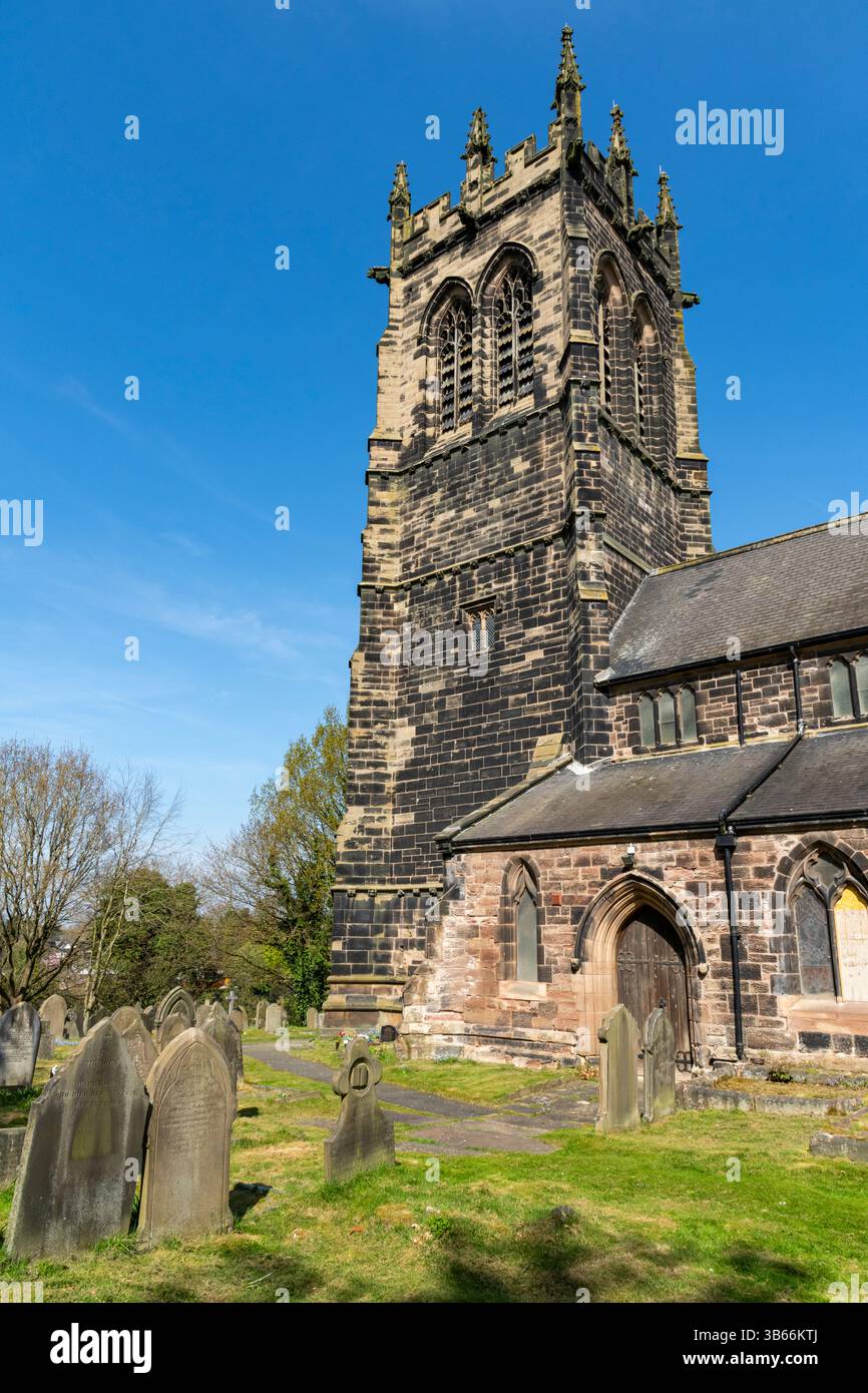 St Mary's Church in the village of Lymm near Warrington, Cheshire ...
