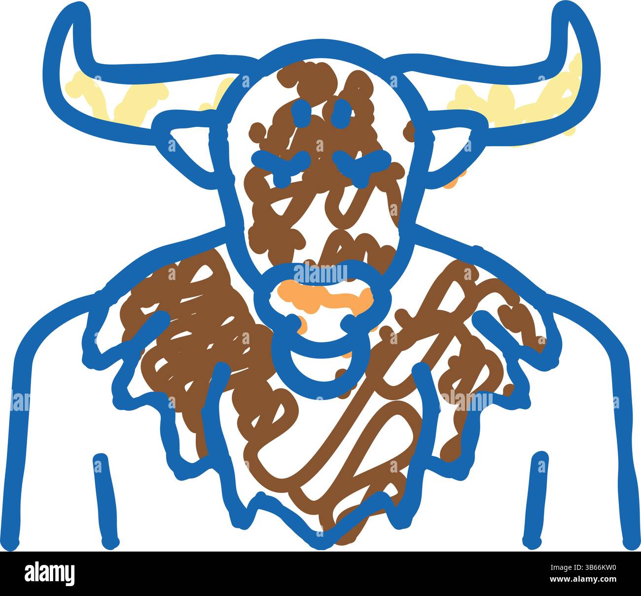 minotaur ancient greece icon doodle illustration Stock Vector Image ...