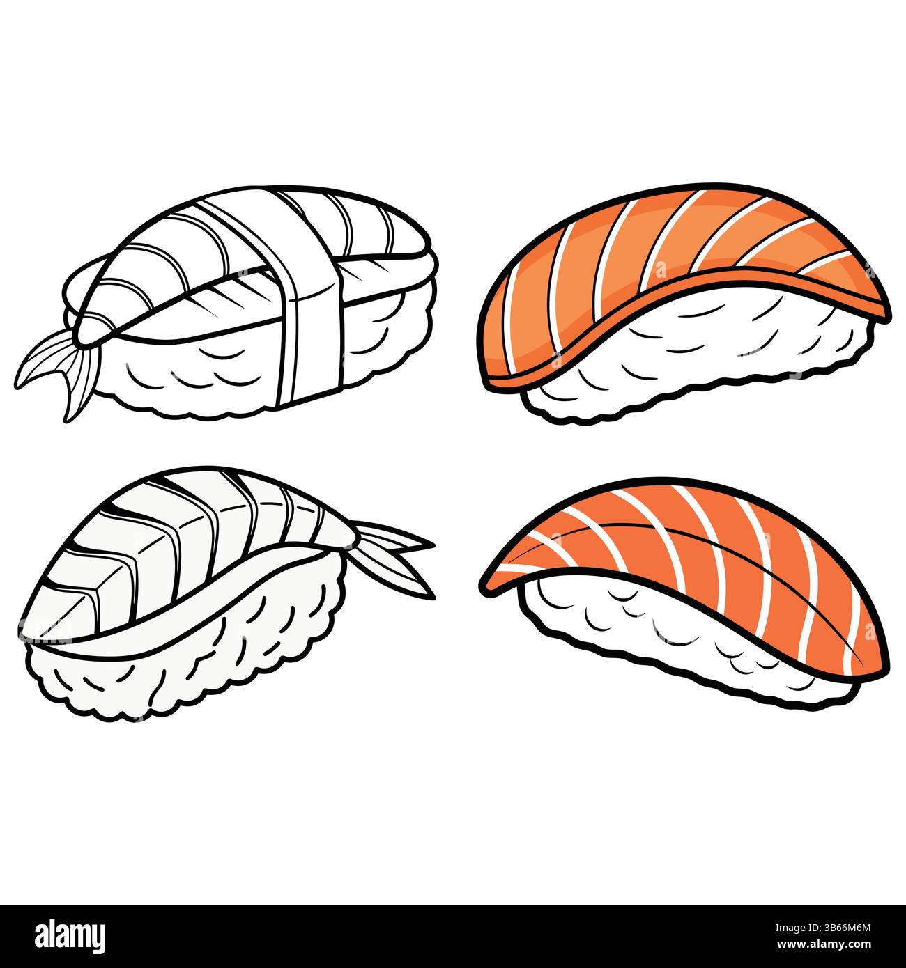 Nigiri sushi shrimp on Stock Vector Images - Alamy