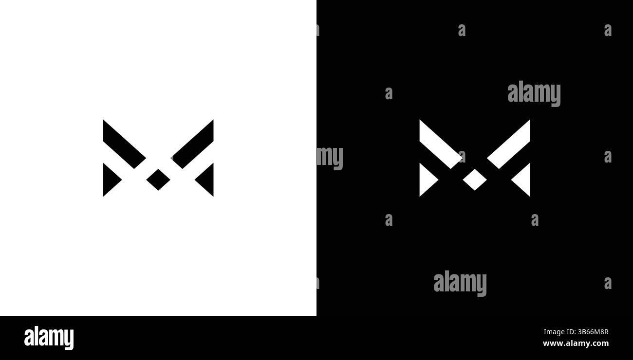 Minimalist black and white M logo design featuring geometric shapes ...