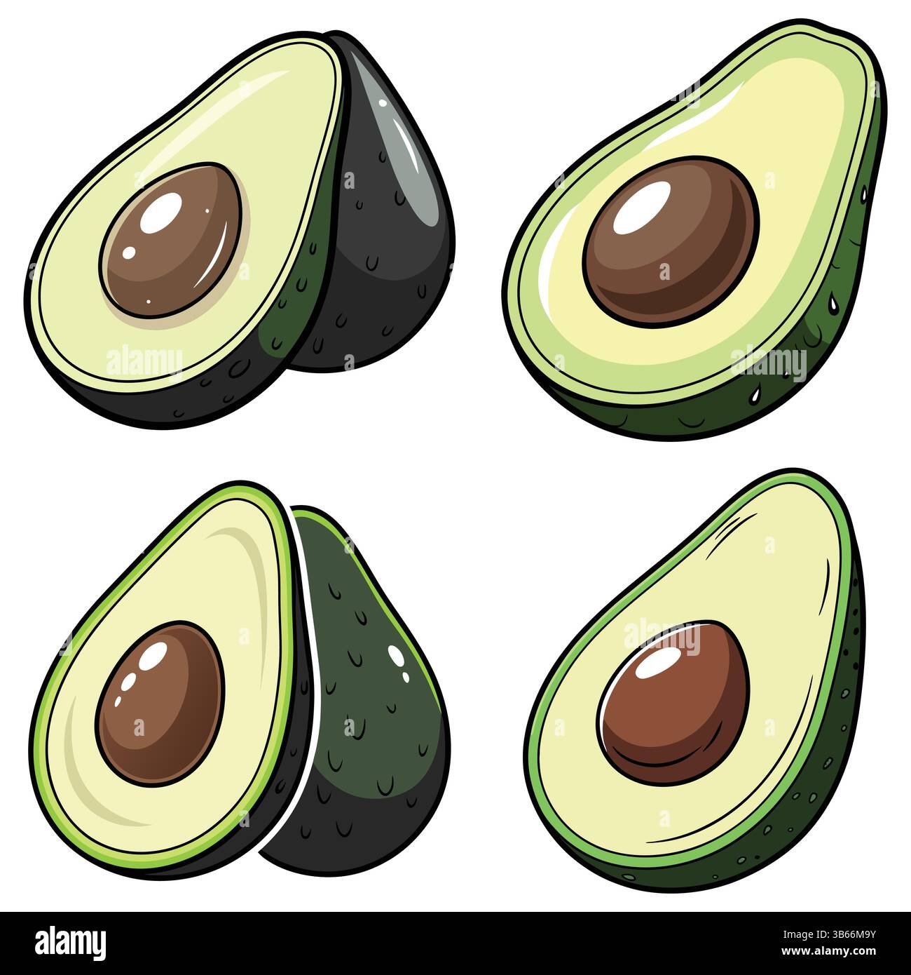 Half an avocado isolated Stock Vector Images - Alamy