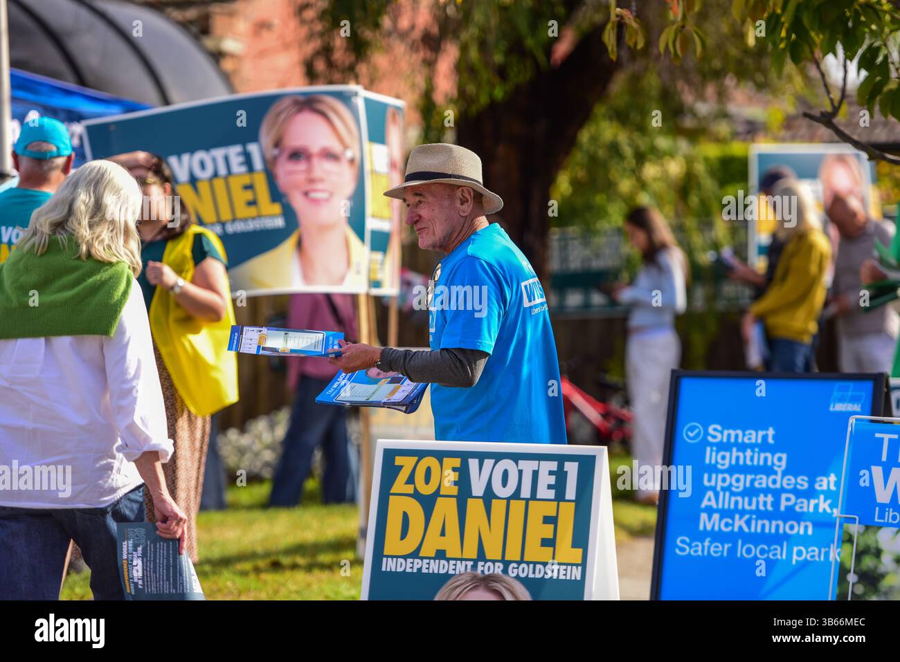 Melbourne, Australia. 03rd May, 2025. Liberal party volunteer seen ...