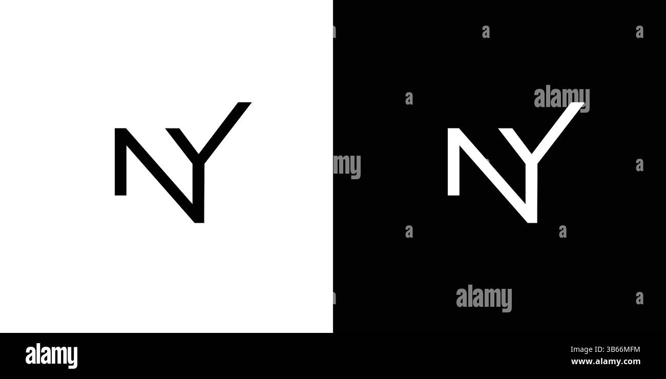 Elegant and modern NY logo design featured on contrasting black and ...