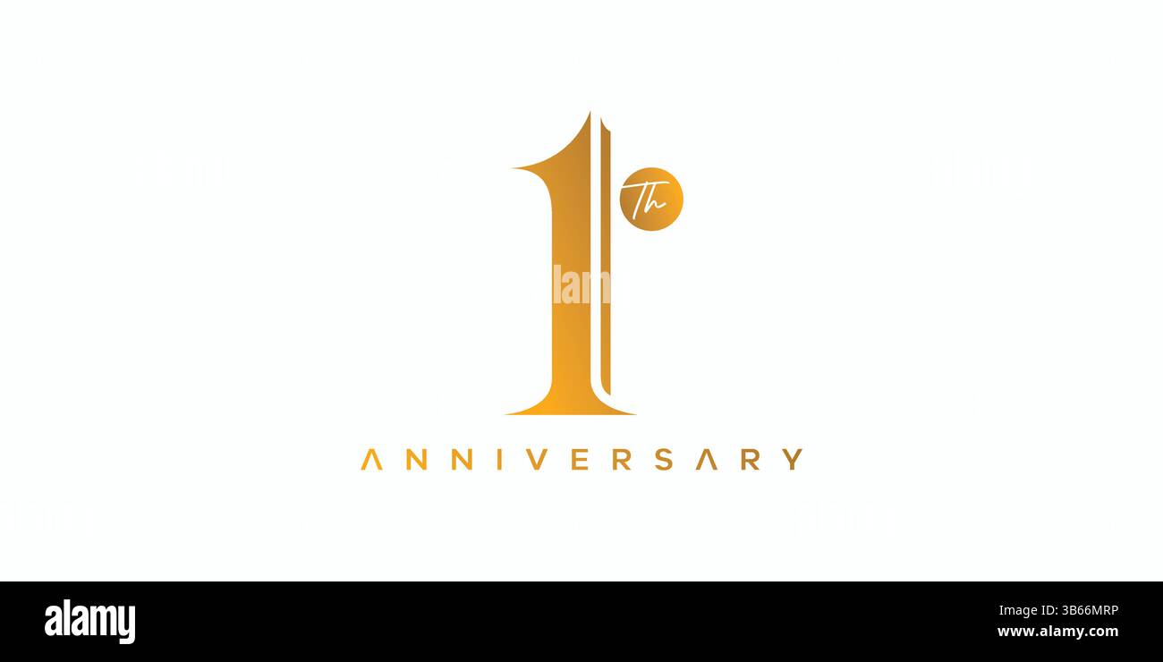 Elegant and professional 1st anniversary logo design with gold accents ...