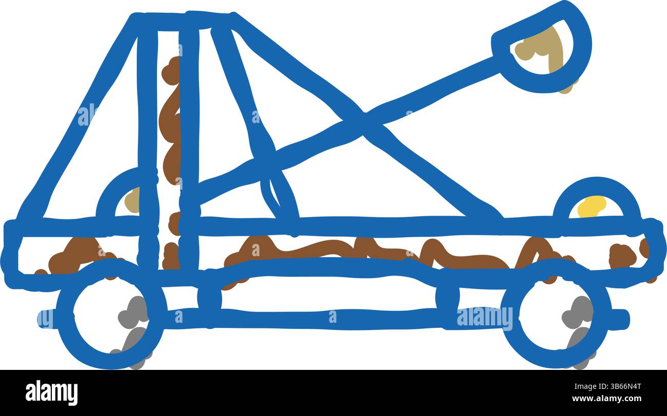 catapult weapon ancient rome icon doodle illustration Stock Vector ...