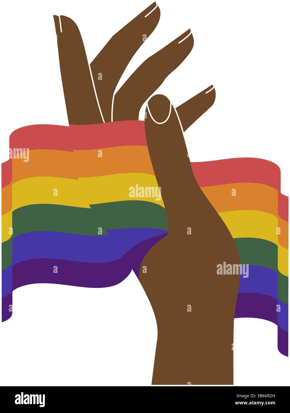 Rainbow hand illustration. LGBT concept icon. Realistic style vector ...