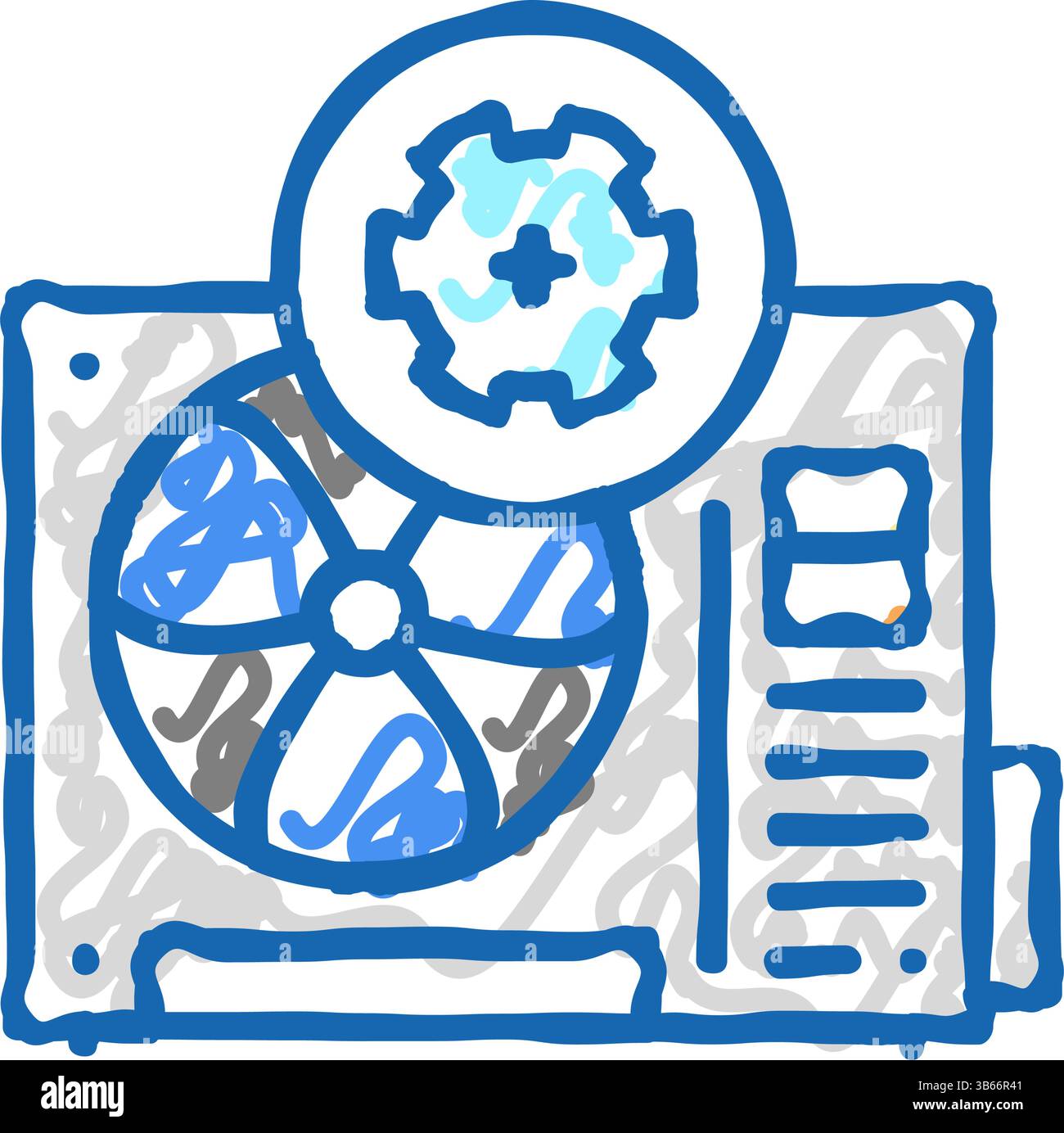 conditioner block working process icon doodle illustration Stock Vector ...
