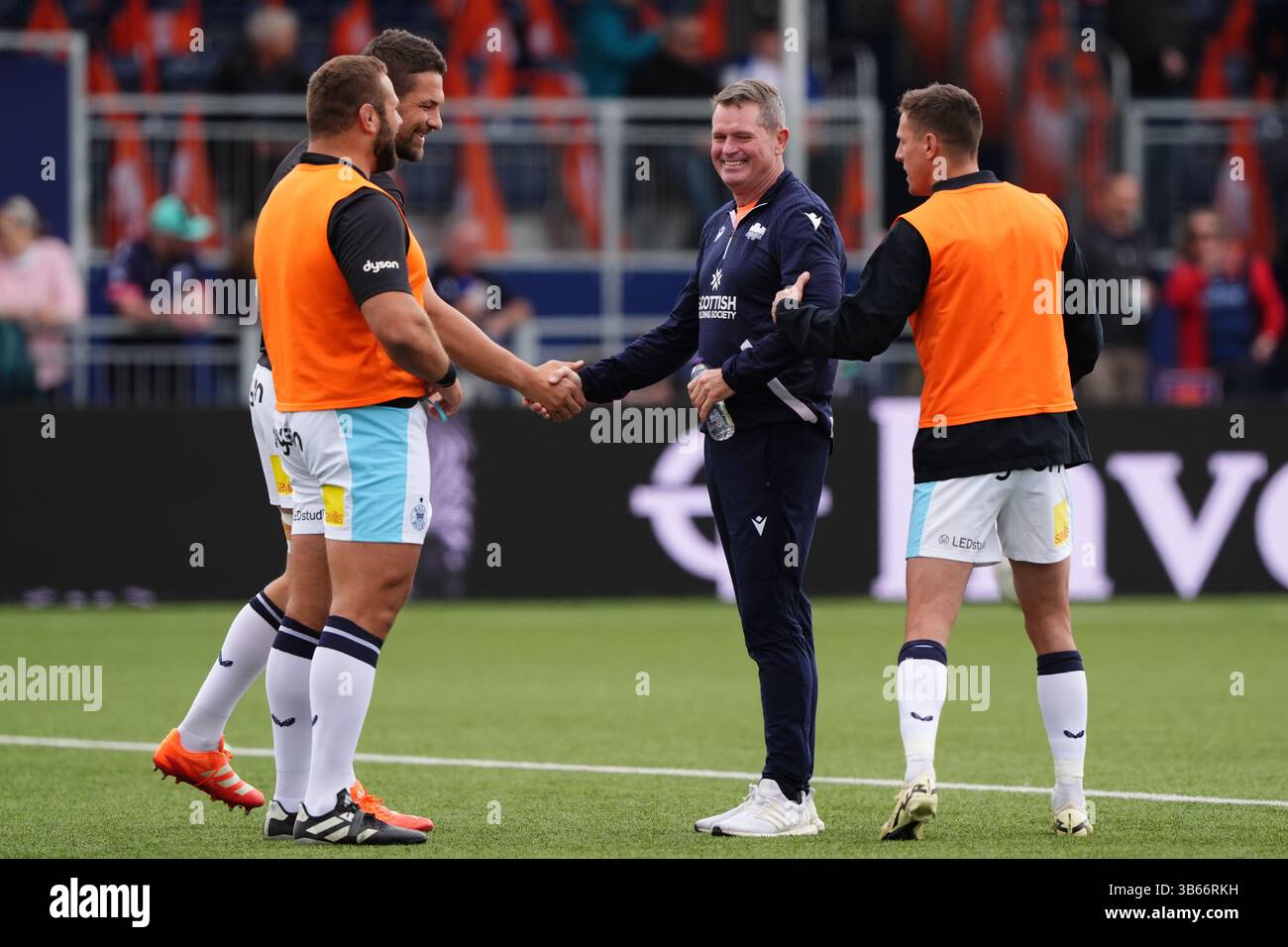 Edinburgh Rugby head coach Sean Everitt (second from right) before the ...
