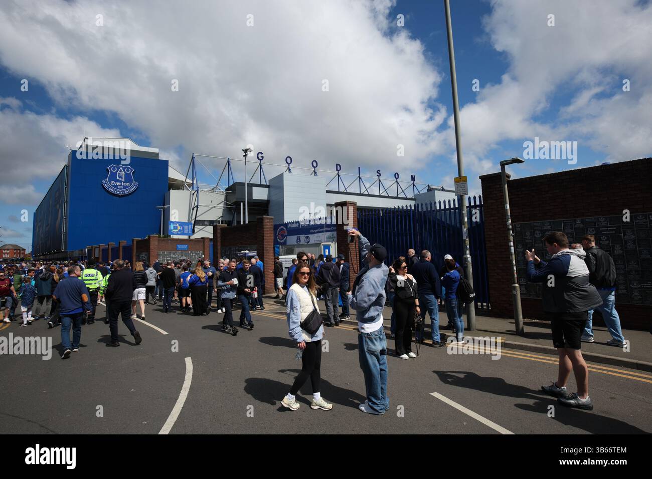 LIVERPOOL, UK - 3rd May 2025: Fans gather outside the ground ahead of ...