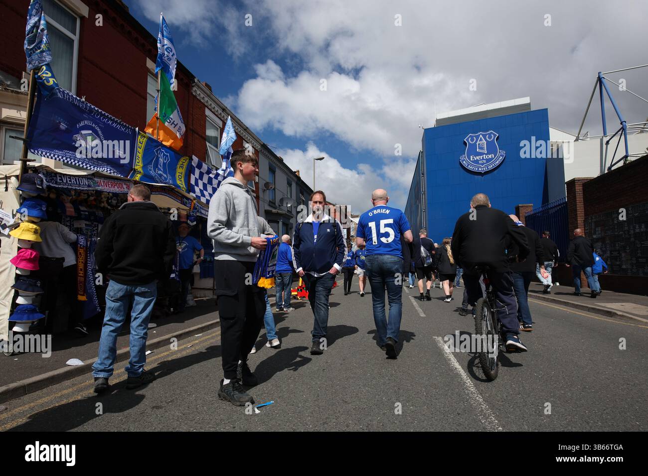 LIVERPOOL, UK - 3rd May 2025: Fans gather outside the ground ahead of ...