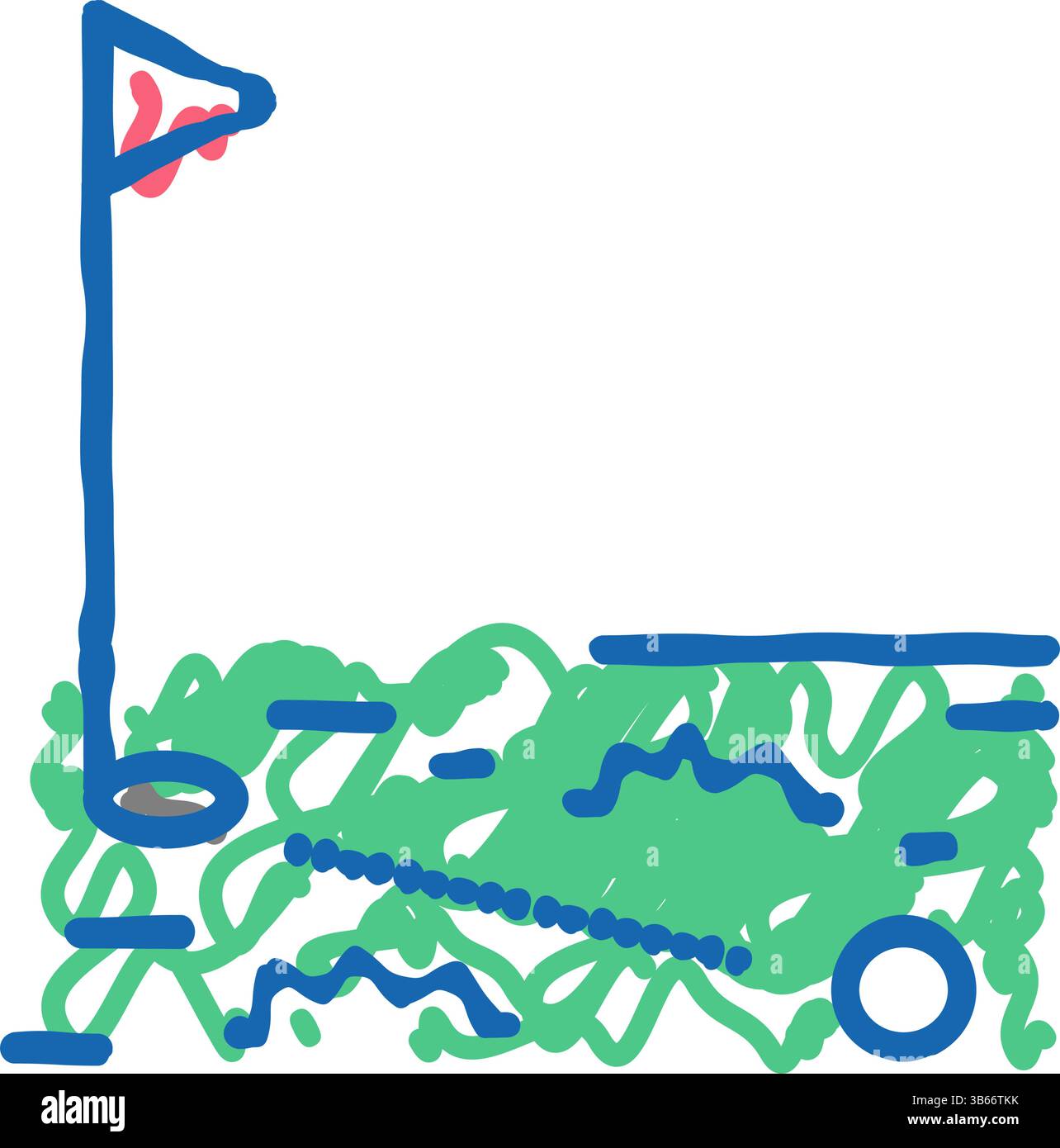 ball running in golf hole icon doodle illustration Stock Vector Image ...