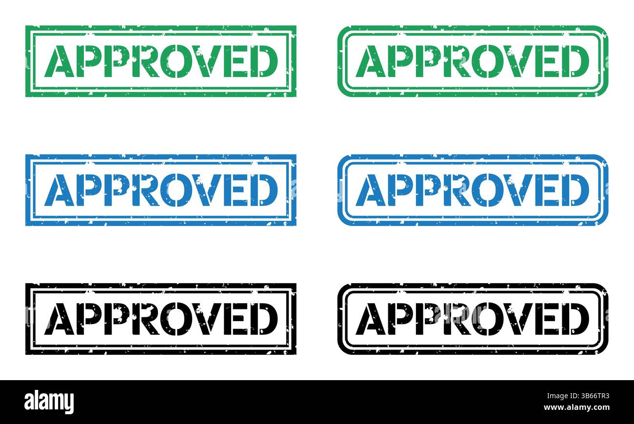 Set of vector colored grunge stamps approved Stock Vector Image & Art ...