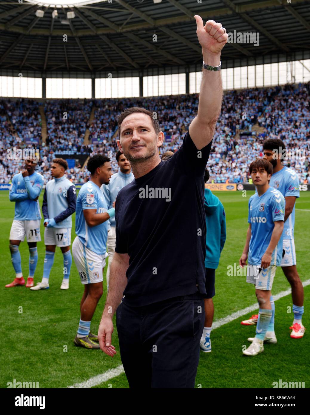 Coventry City head coach Frank Lampard celebrates after the Sky Bet ...