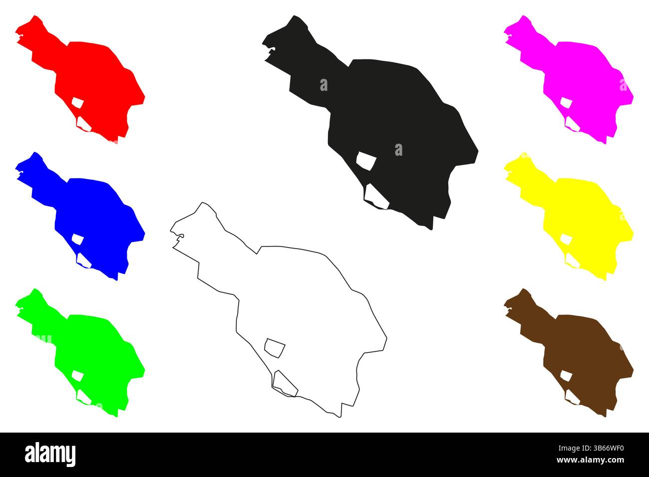 Ongole city (Republic of India, State of Andhra Pradesh) map vector ...