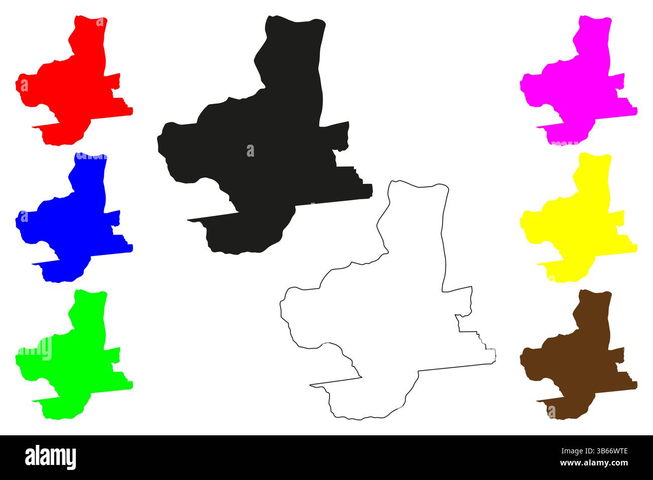 Ozhukarai city (Republic of India, State of Puducherry) map vector ...