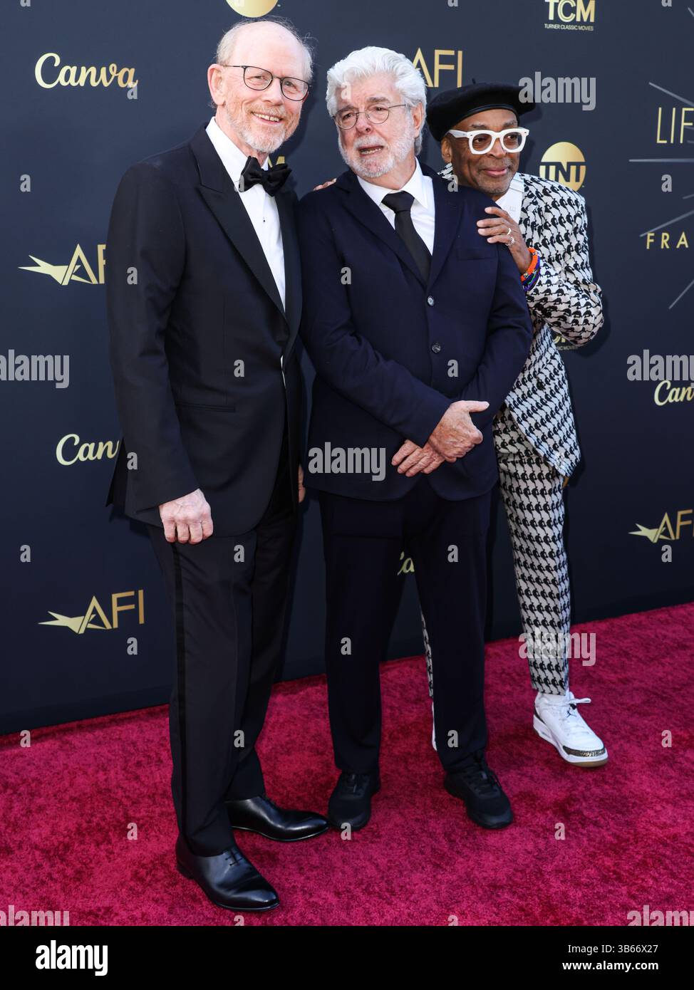 HOLLYWOOD, LOS ANGELES, CALIFORNIA, USA - APRIL 26: Ron Howard, George ...