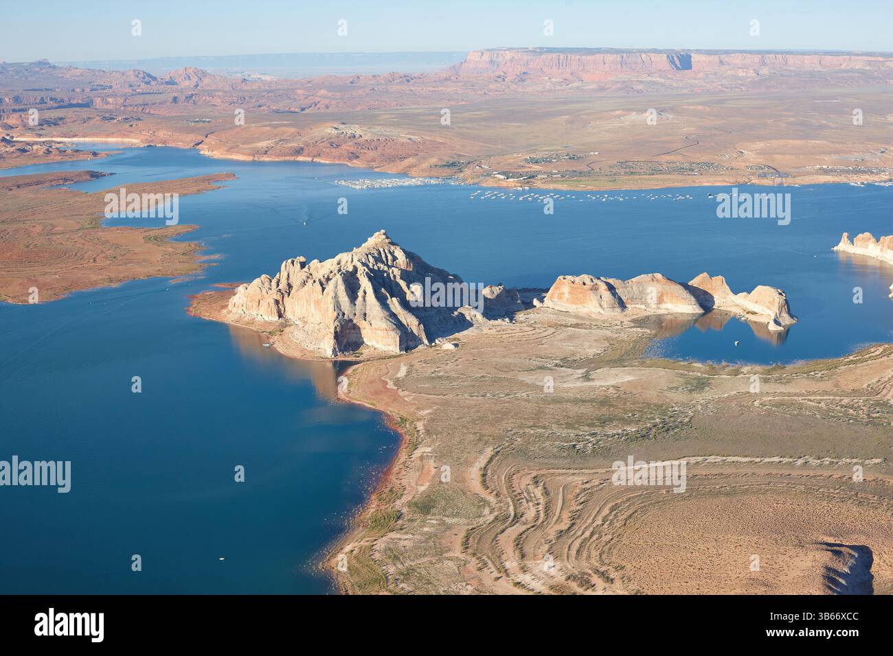 AERIAL VIEW. Wahweap Bay in Lake Powell. Kane County, Utah, USA Stock ...