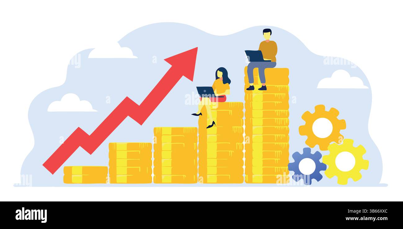 "Flat Illustration of Accountant with Blue Calculator for Financial ...