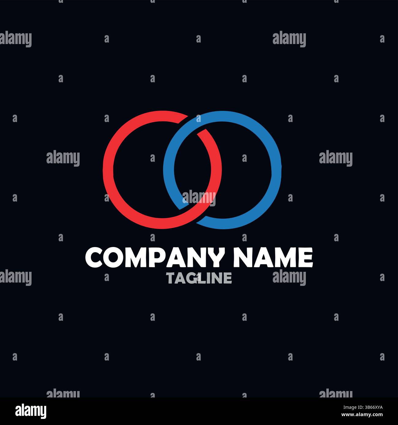 "Professional Business Logo with Interlocking Red and Blue Circles ...