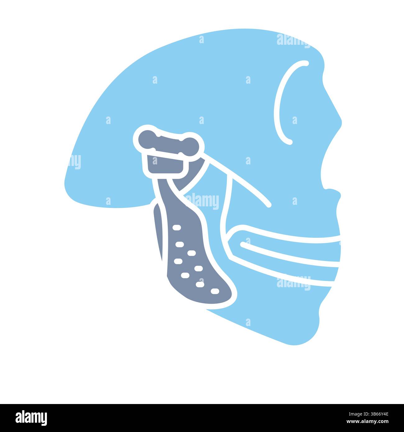 jaw prosthesis color flat icon for digital and print projects. Minimal clean icons for apps and ...