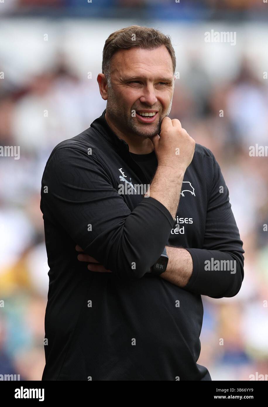Derby County manager John Eustace during the Sky Bet Championship match ...