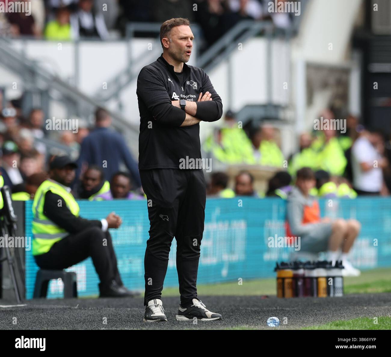 Derby County manager John Eustace during the Sky Bet Championship match ...