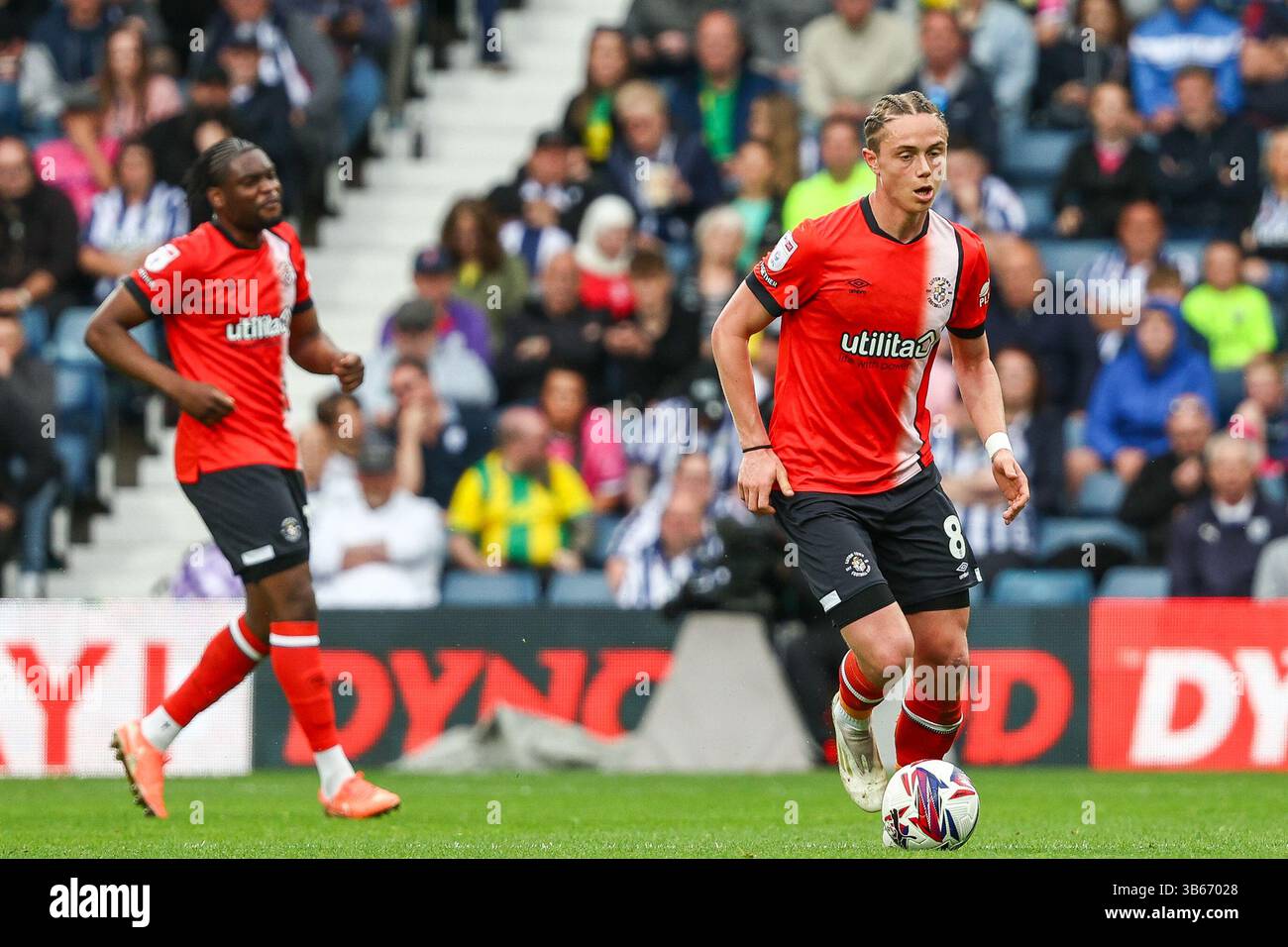 #8, Thelo Aasgaard of Luton Town on the ball during the Sky Bet ...