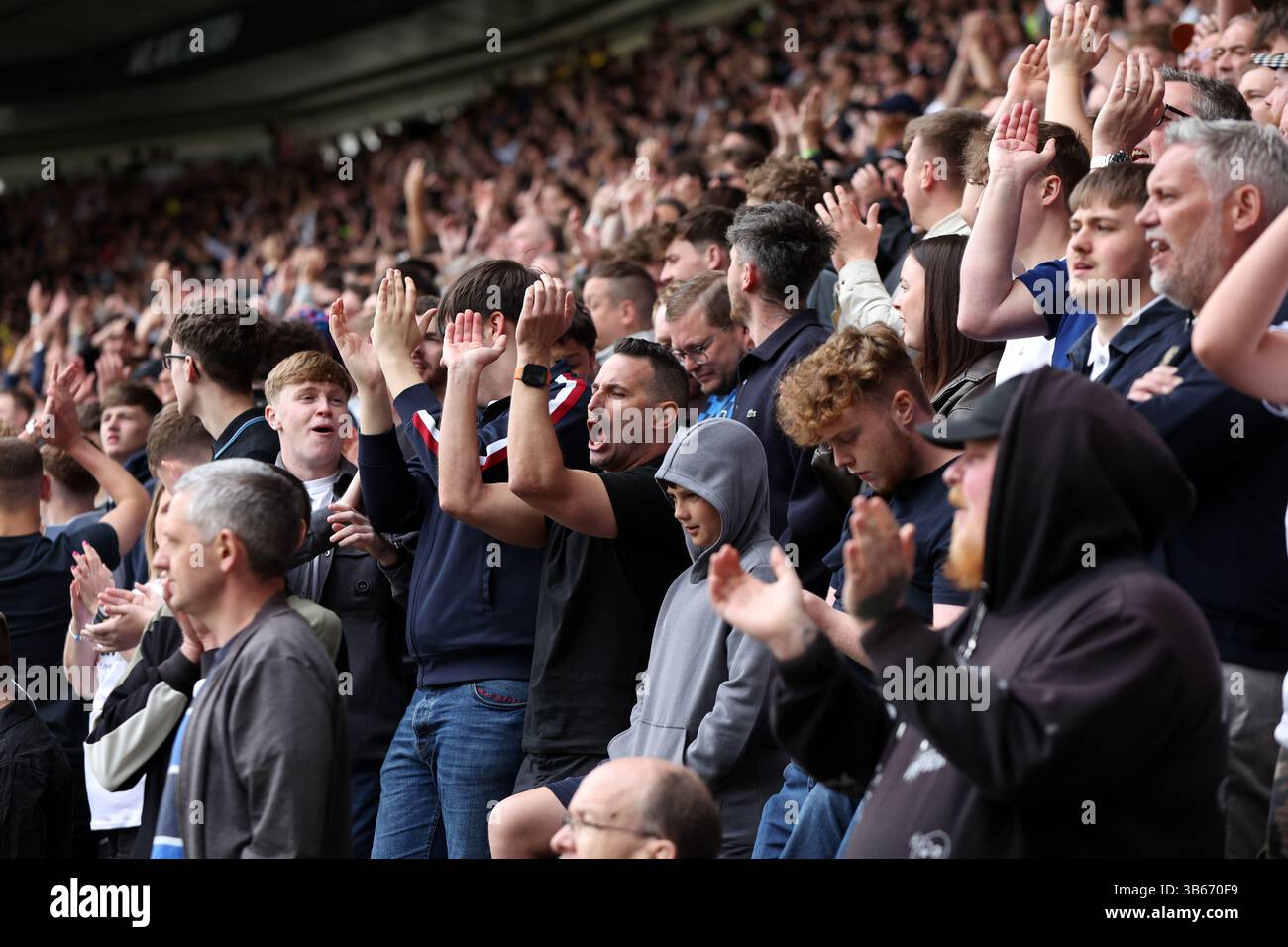 Derby County fans in the stands during the Sky Bet Championship match ...